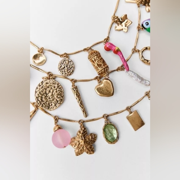 Zara | Jewelry | Nwt Zara 224 3pack Of Multicharm Necklaces Long ...